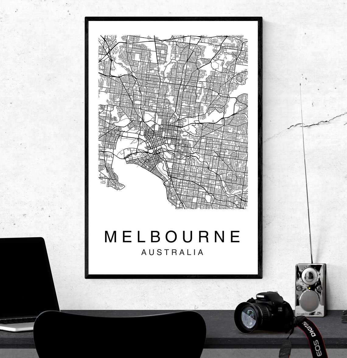 Melbourne Map Print Melbourne Map Poster Wall Art City Map - Etsy