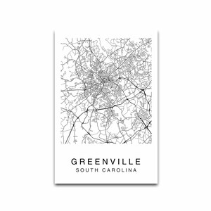 Greenville Map Greenville City Map Map Poster Map Print - Etsy