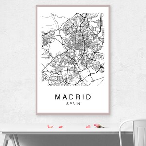Madrid Map Print Madrid Map Poster Wall Art City Map Art - Etsy