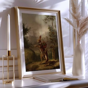 Vintage Rabbit Painting, Rabbits Fine Art, Printed and Shipped, Antique ...