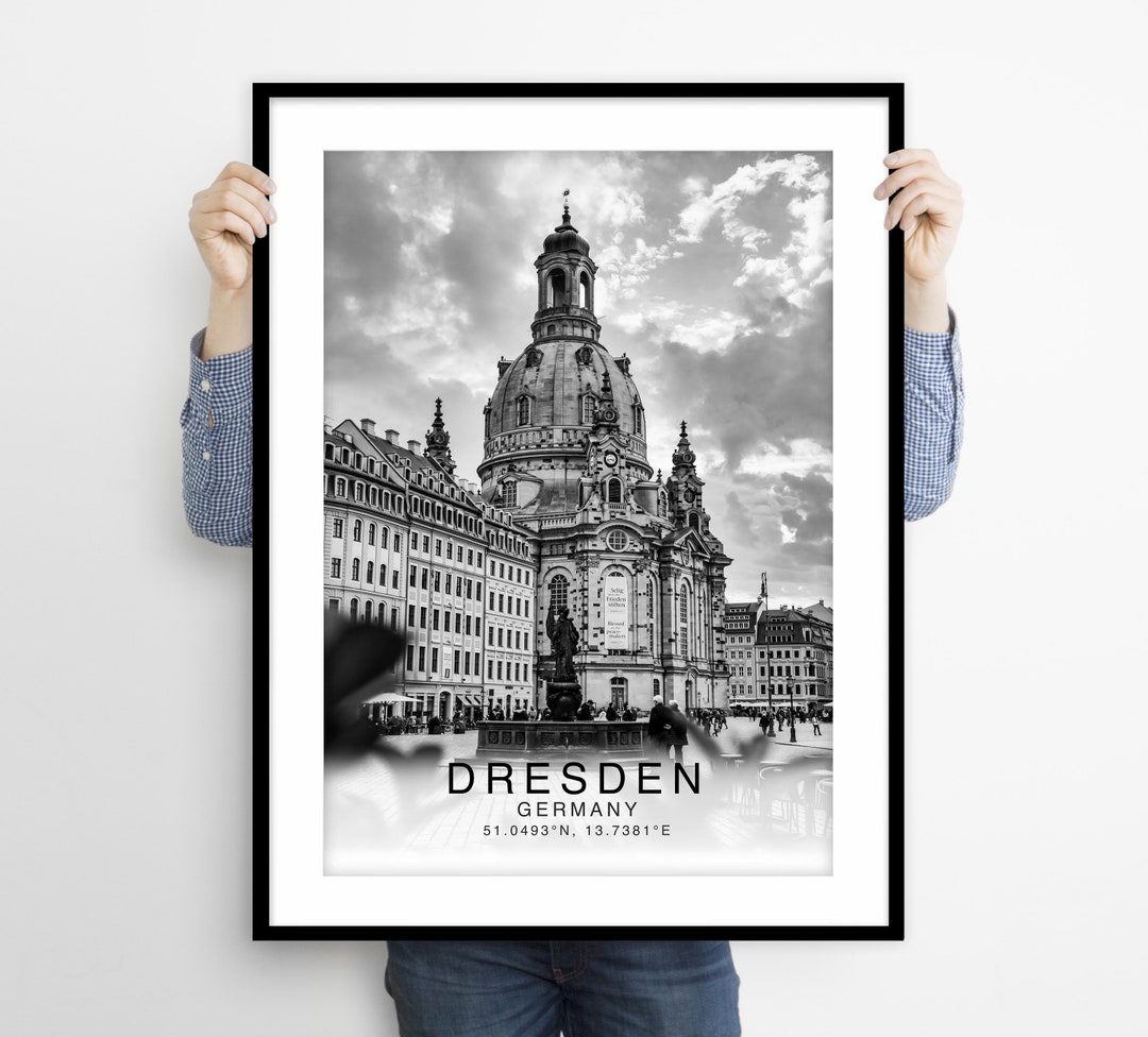 Dresden Print Black and White, Dresden Wall Art, Dresden Poster ...