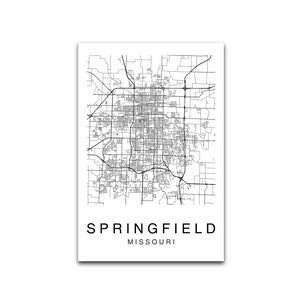 Springfield Map Springfield City Map Printable Map Map - Etsy