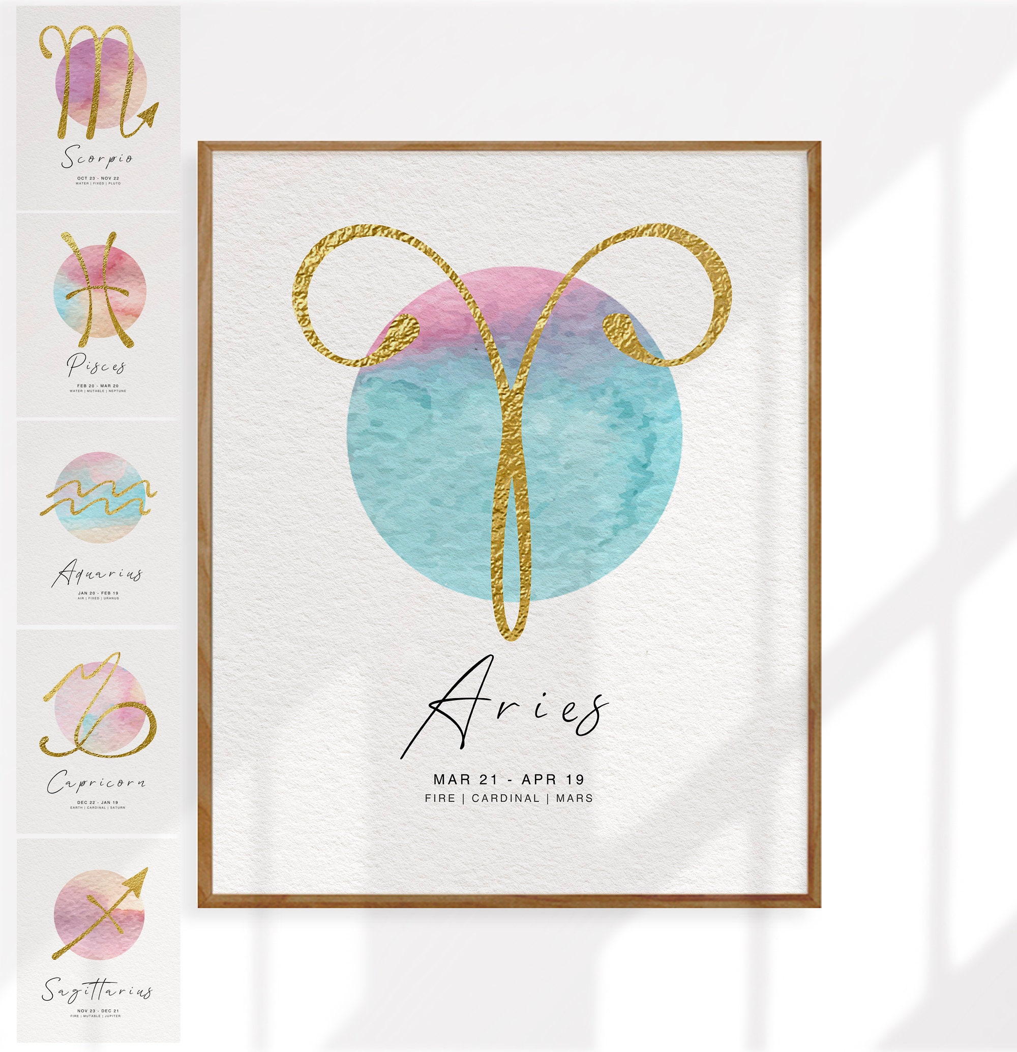 Aries Zodiac Print Aries Poster Horoscope Print Aries | Etsy
