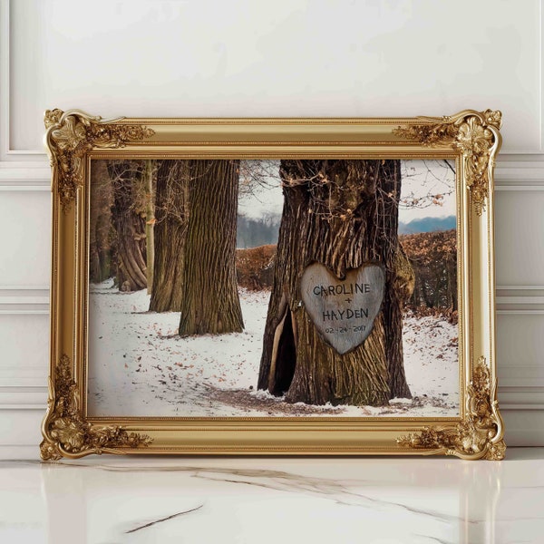 Carved Heart Tree - Etsy