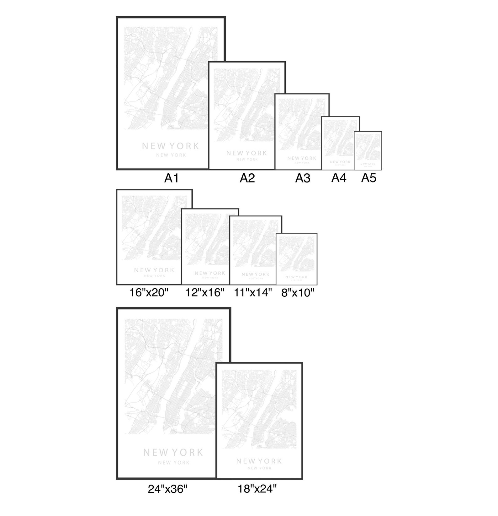 City Map Prints Custom Personalised Modern Wall Art Map | Etsy