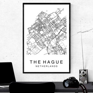 The Hague Map Print the Hague Map Poster Wall Art City Map - Etsy