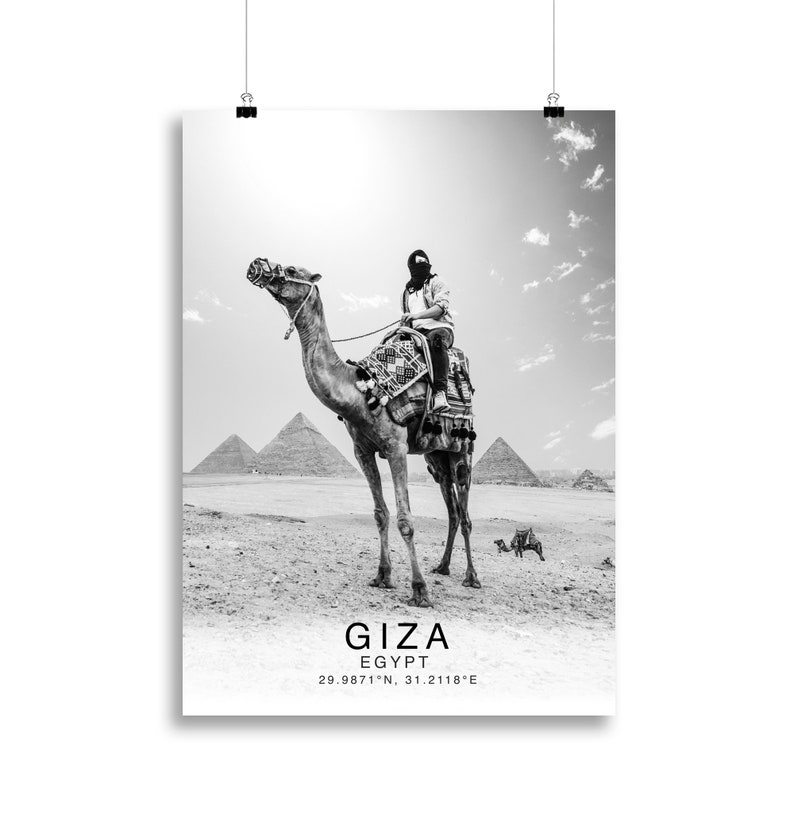 Giza Egypt Cairo Wall Art Giza Travel Poster Giza Print - Etsy