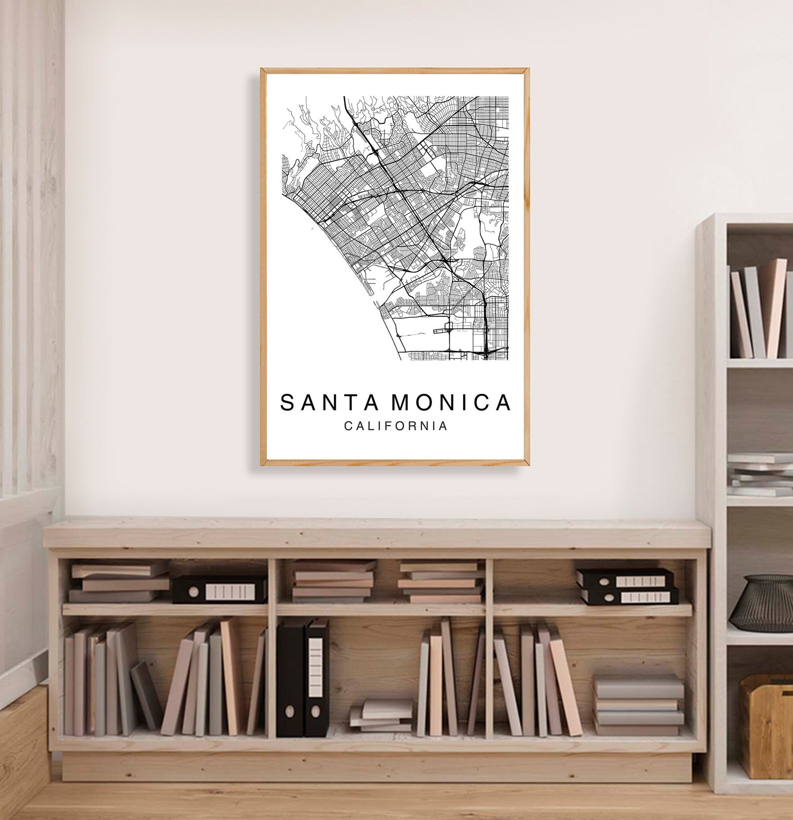 Santa Monica Map Santa Monica City Map Map Poster Map | Etsy