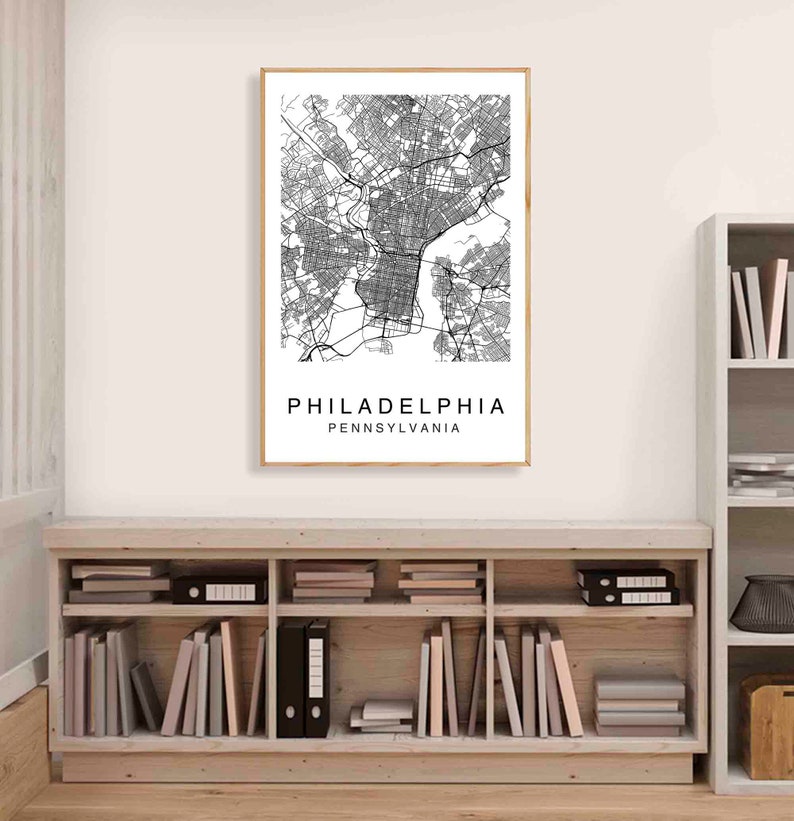 Philadelphia Map Philadelphia City Map Map Poster Map | Etsy