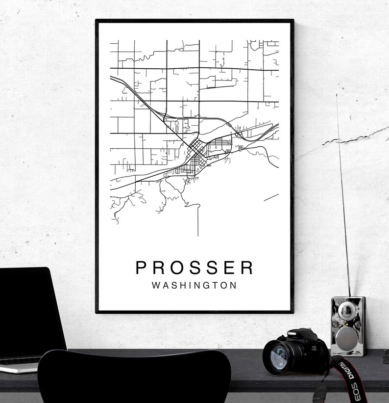 Prosser Map Prosser City Map Map Poster Map Print Prosser | Etsy