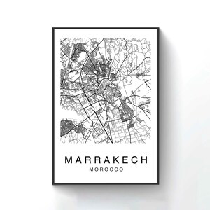 Marrakech Map Print Marrakech Map Poster Wall Art City Map - Etsy