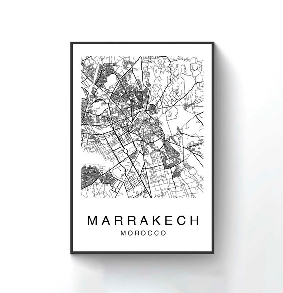 Prints Morocco Marrakech map art map poster map print Marrakech ...