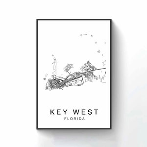 Key West Map Key West City Map Map Poster Map Print Key - Etsy