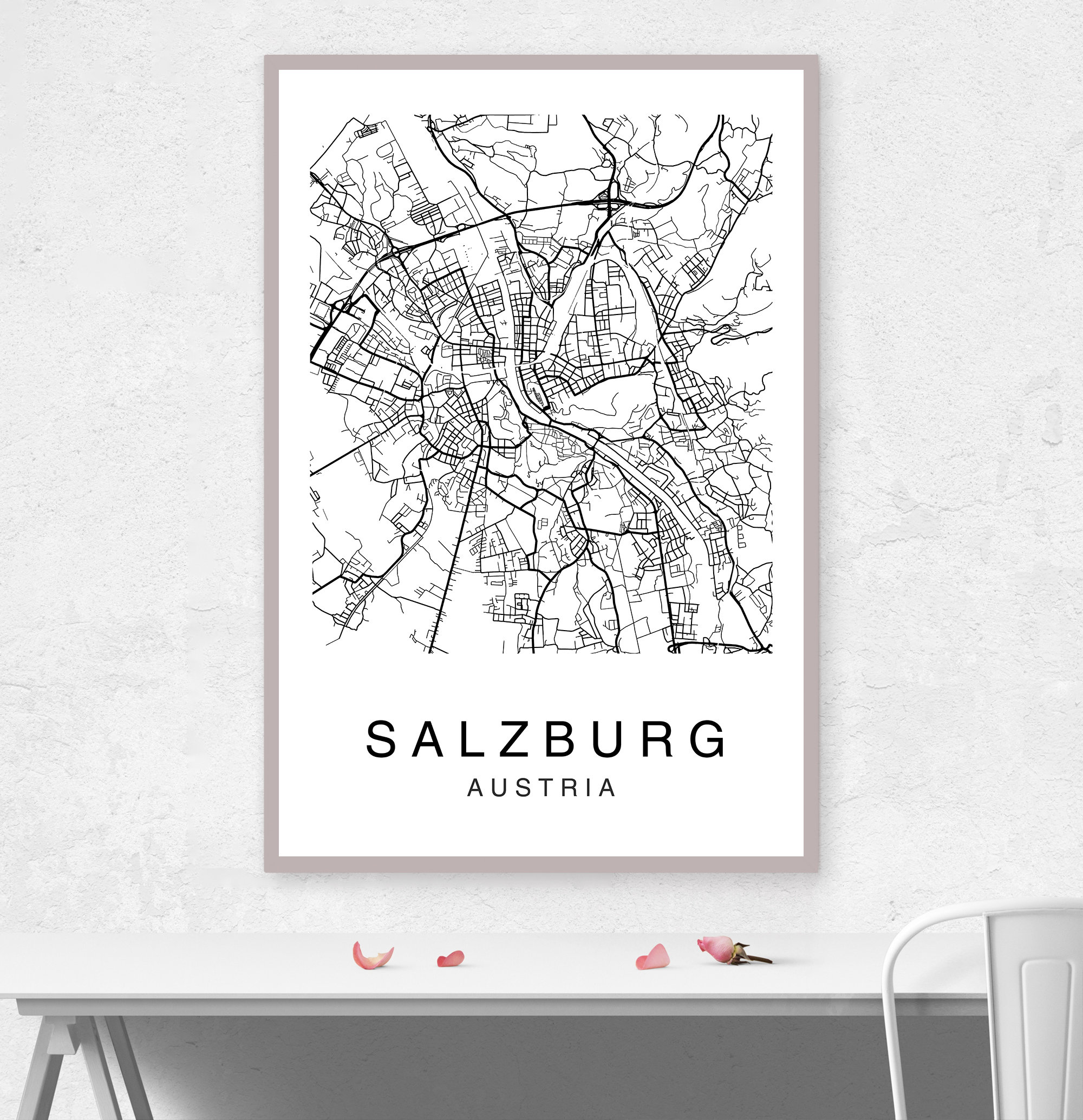 Printable Map Salzburg Salzburg City Map Map Print Digital | Etsy Canada
