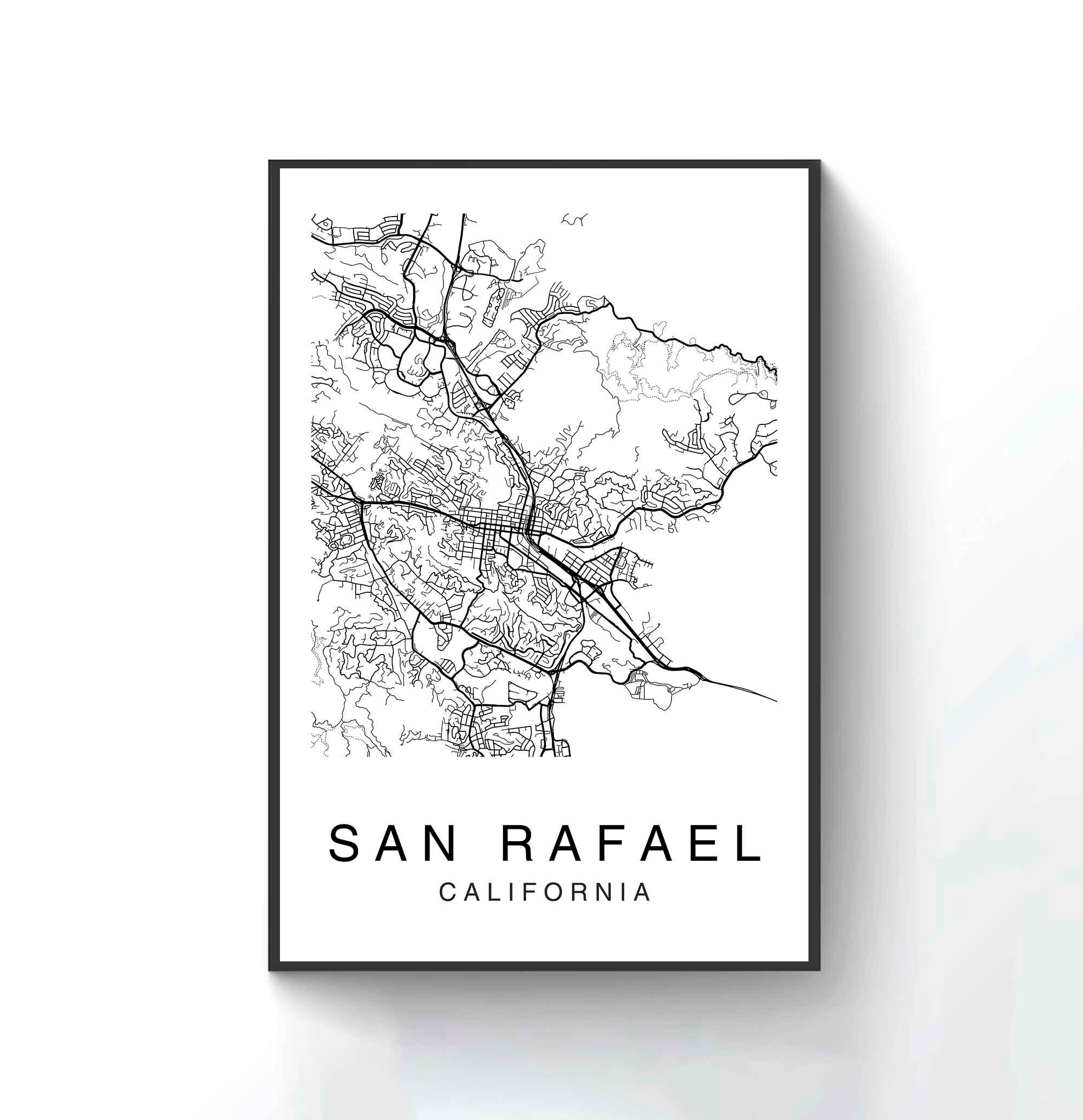 San Rafael Map Minimalist Map San Rafael Map Print San | Etsy