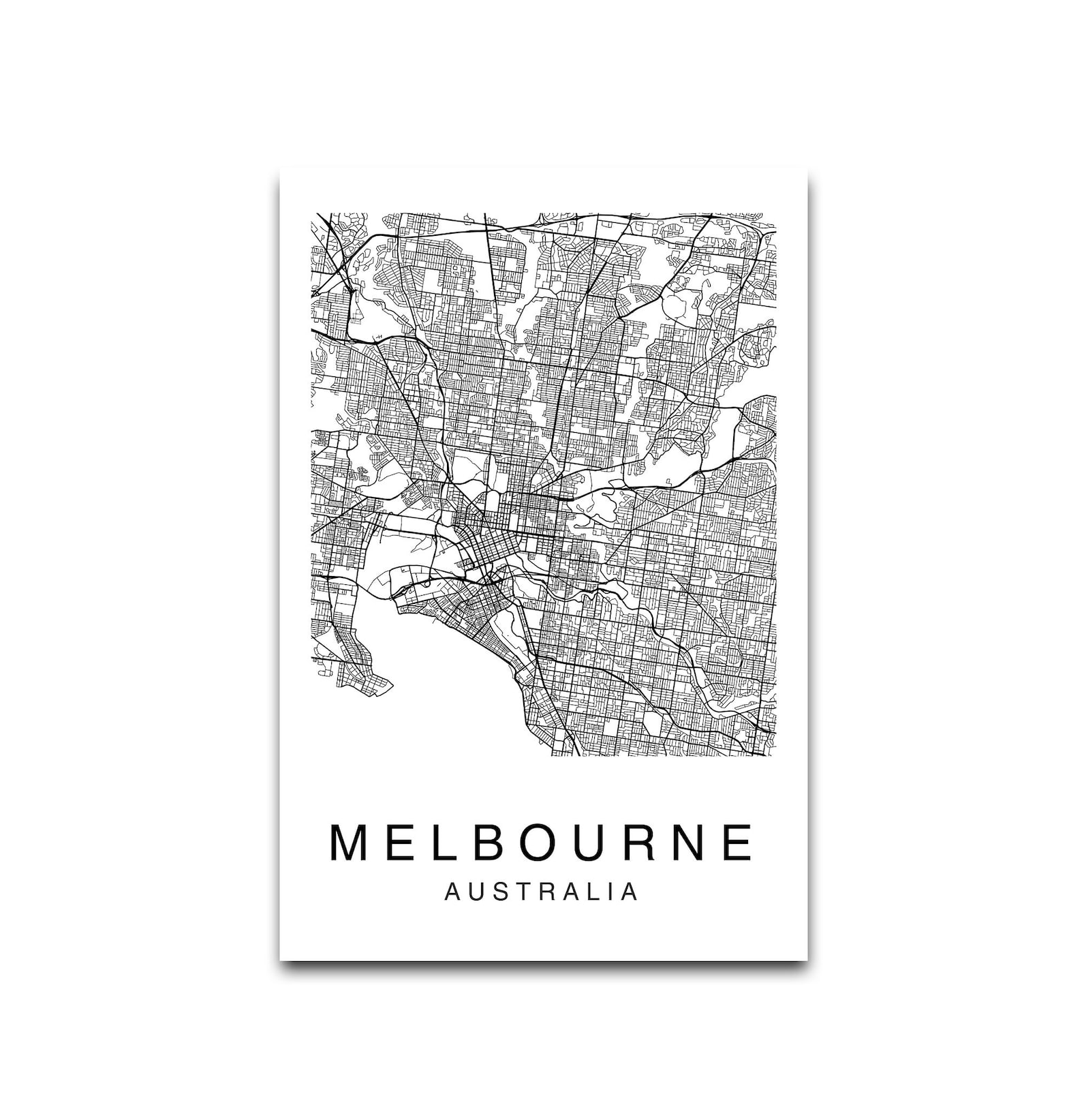 Melbourne Map Print Melbourne Map Poster Wall Art City Map - Etsy