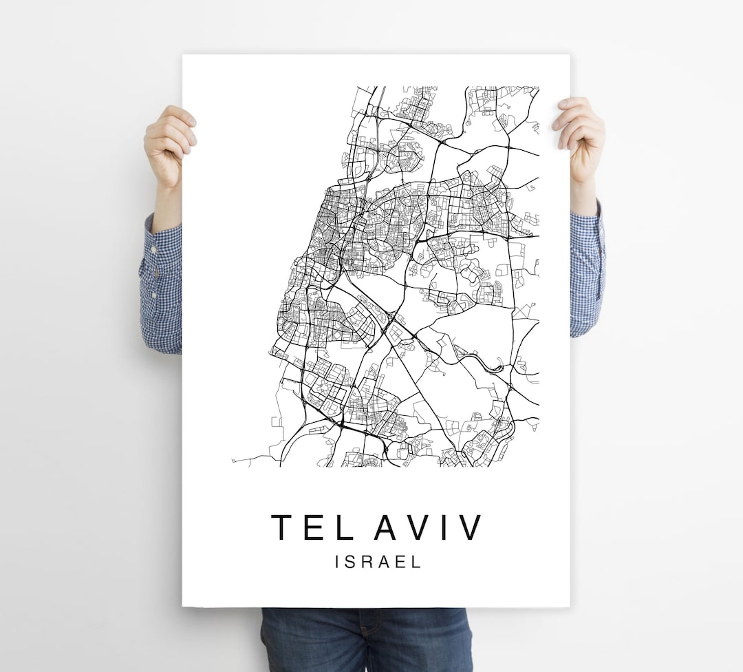Tel Aviv Map Tel Aviv City Maps Printable Tel Aviv Map - Etsy