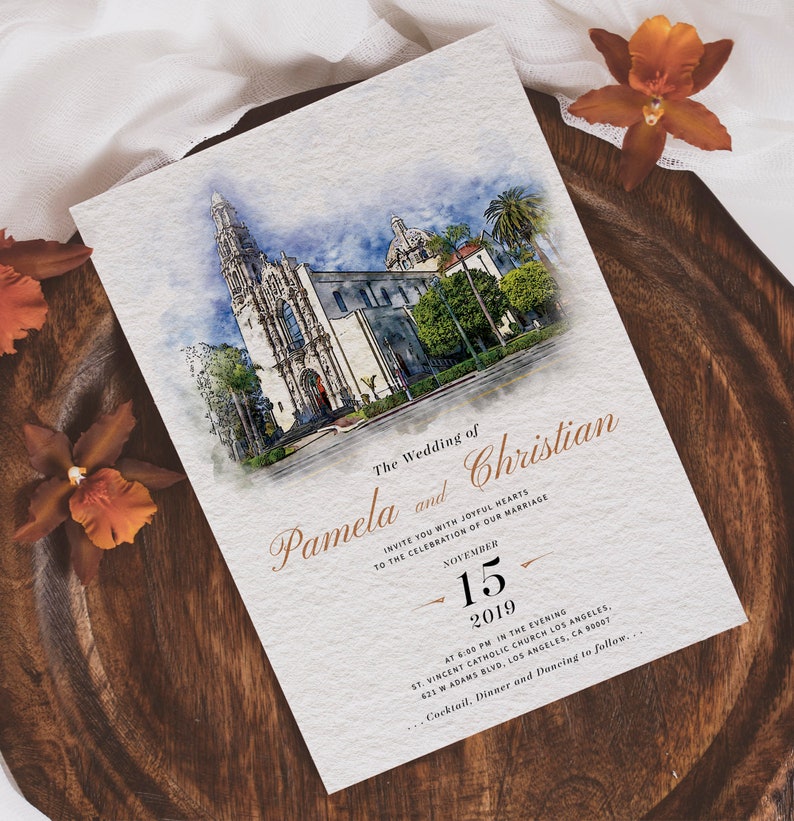 Wedding Invite Church Wedding Venue Digital Custom - Etsy