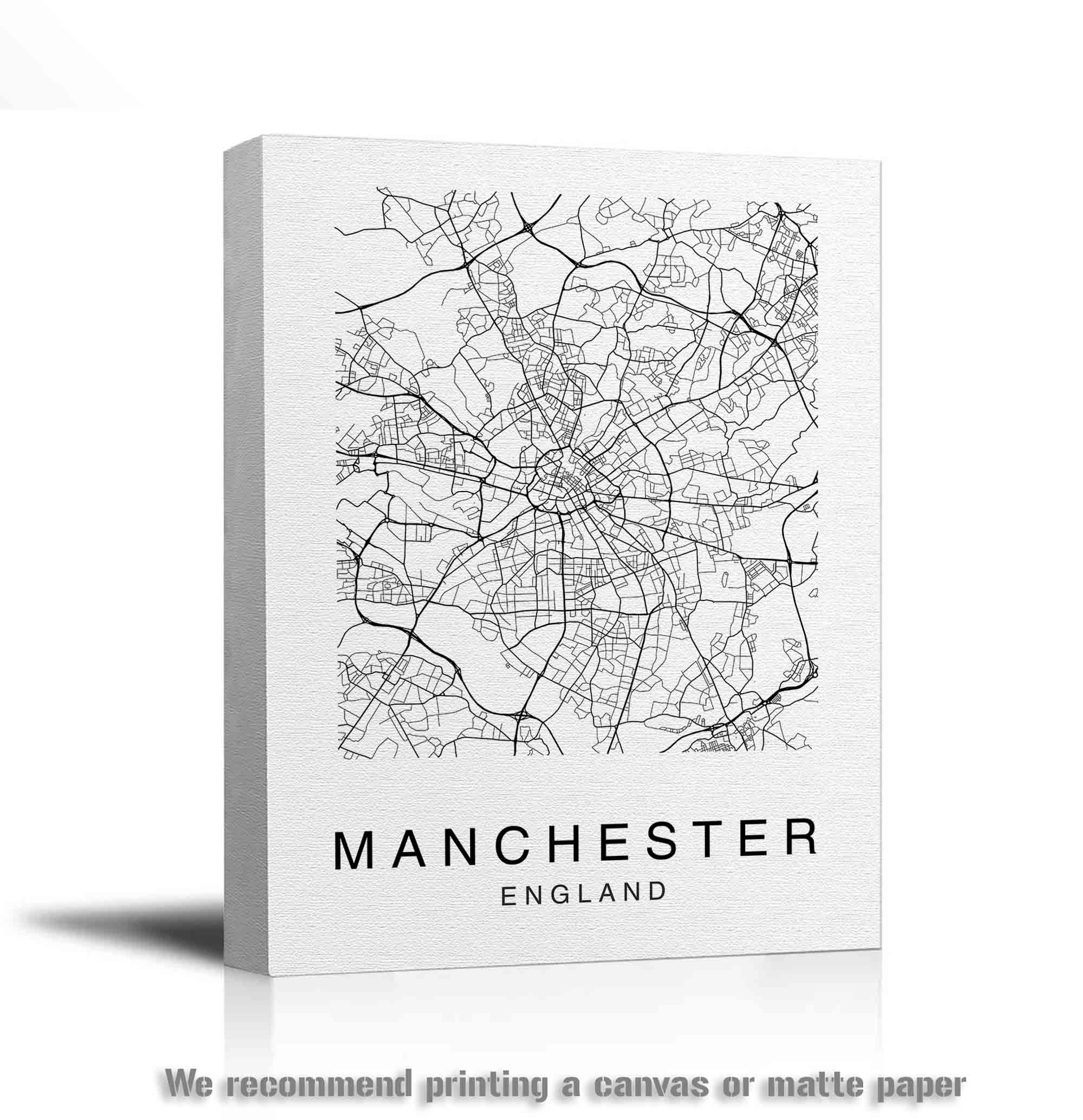 Manchester Map Manchester City Map Map Poster Map Print | Etsy