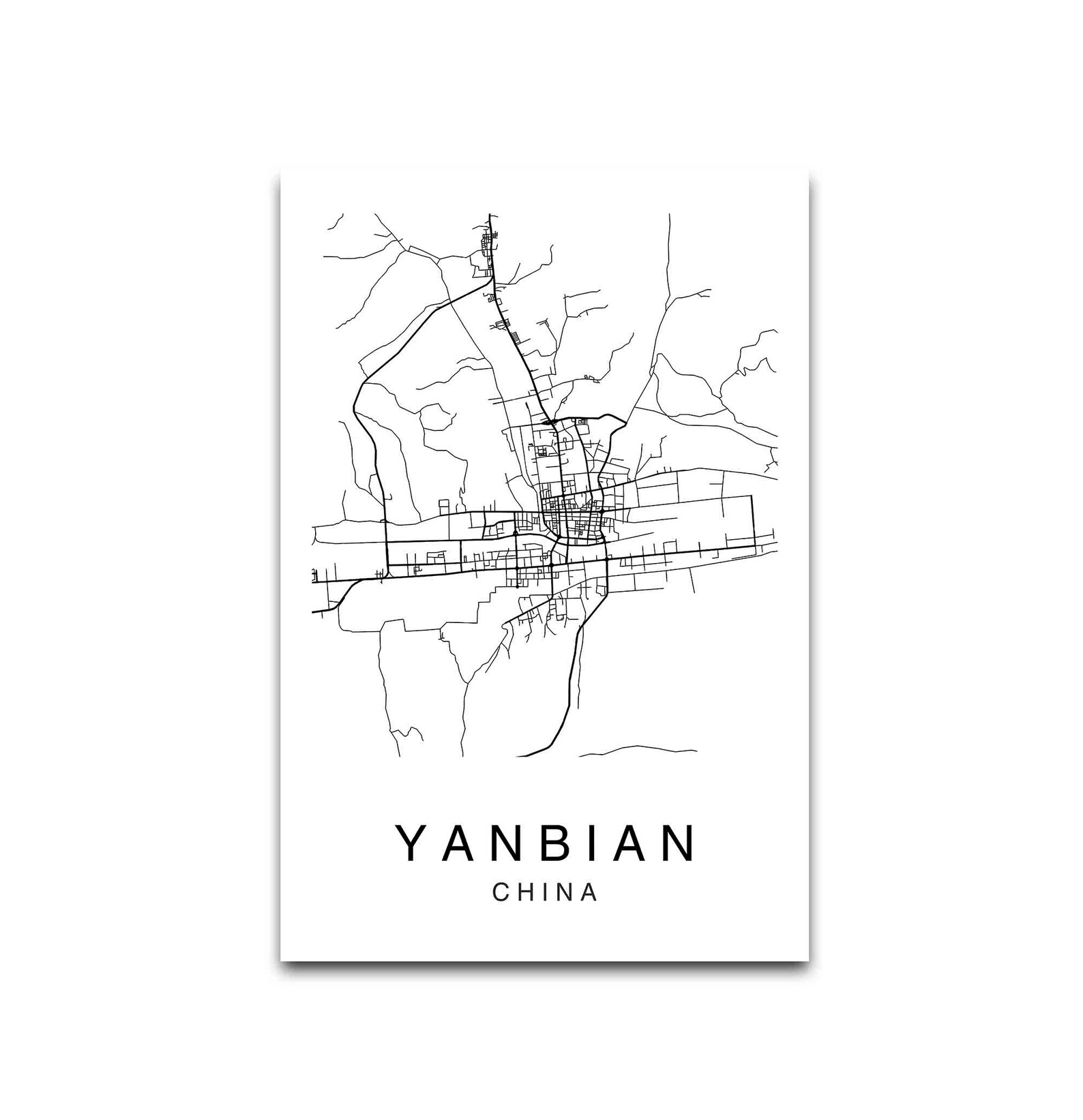 Yanbian Map Yanbian City Map Map Poster Map Print Yanbian | Etsy