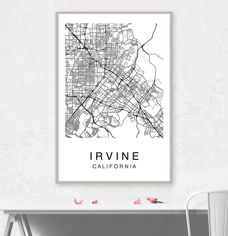 Irvine Map Print California CA USA Map Art Poster City | Etsy