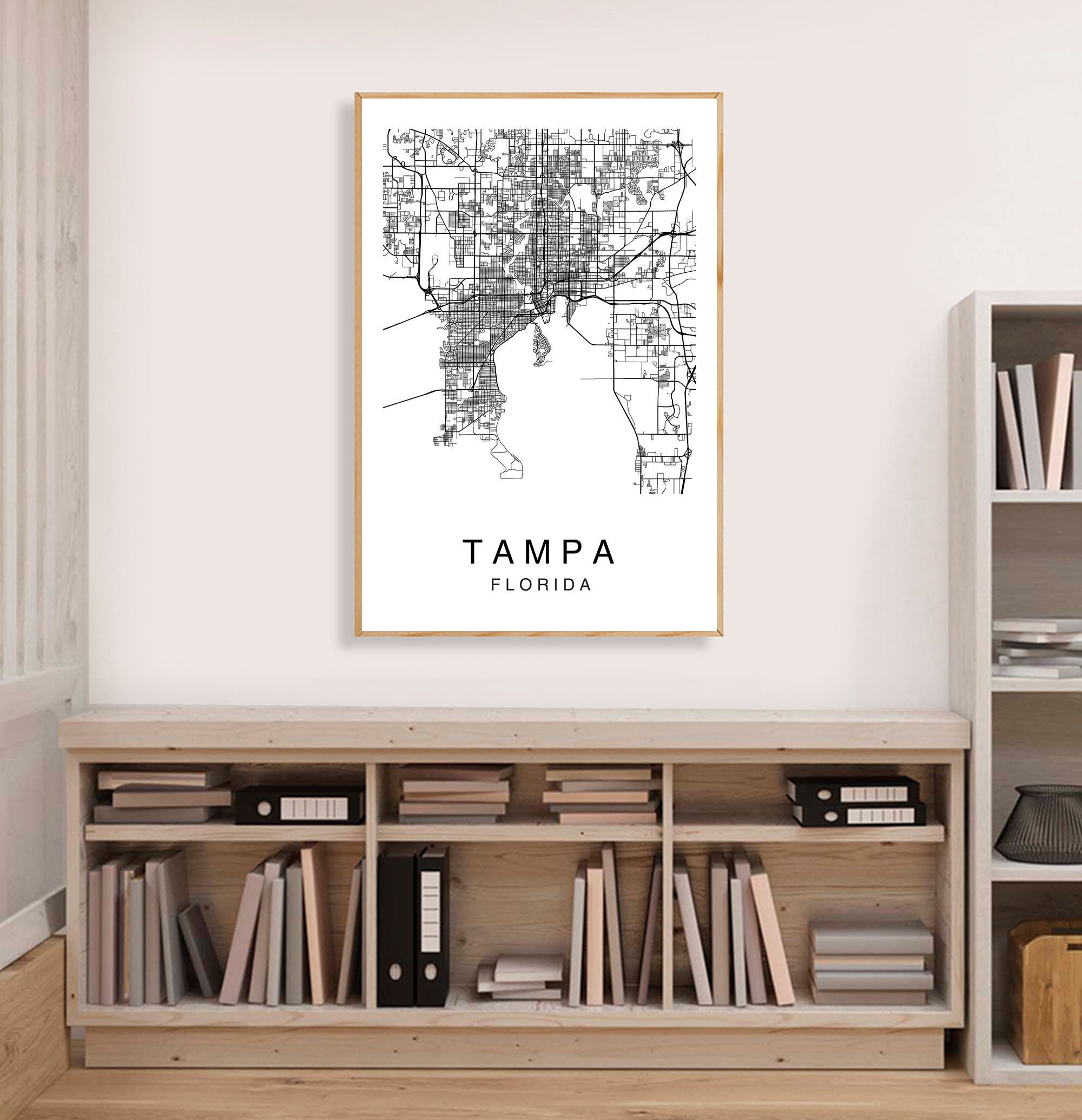 Tampa Map Tampa City Map Printable Map Map Print Tampa Map | Etsy