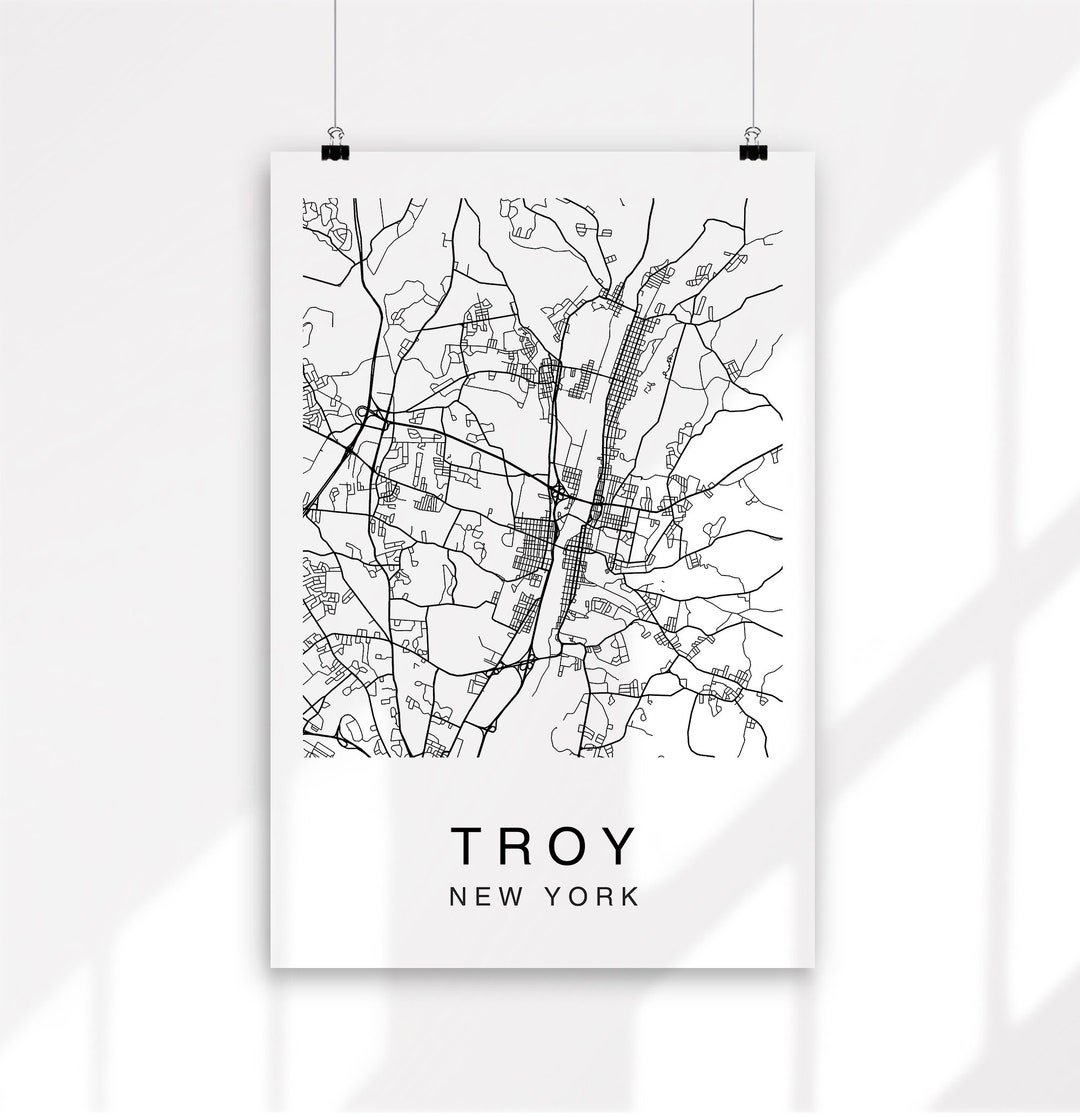 Mapa de Troya Mapa de la ciudad de Troya Mapa imprimible - Etsy España
