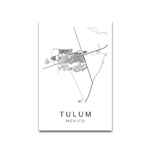 Tulum Map, Tulum City Map, Map Poster, Map Print, Tulum Map Poster ...