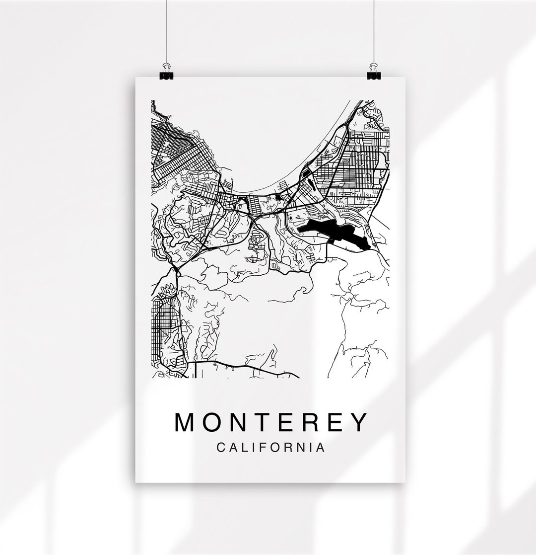 Monterey Map, Minimalist Map, Monterey Map Print, Monterey Poster ...