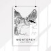 Monterey Map, Minimalist Map, Monterey Map Print, Monterey Poster ...