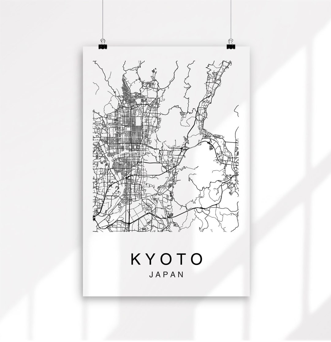 Kyoto Map Print City Maps Printable Kyoto City Map Print - Etsy