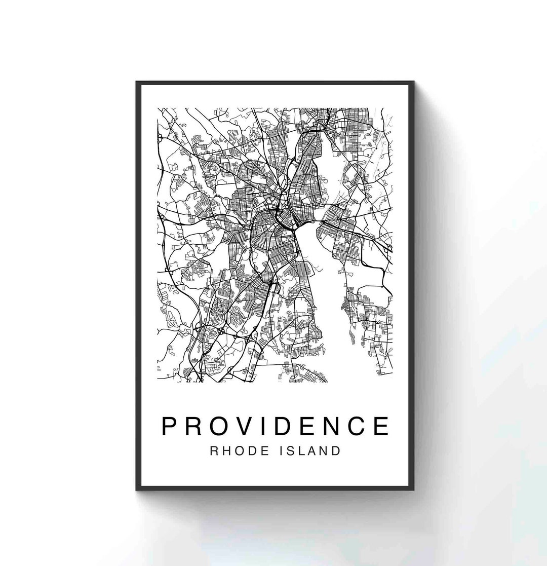 Providence Map Providence City Map Map Poster Map Print - Etsy