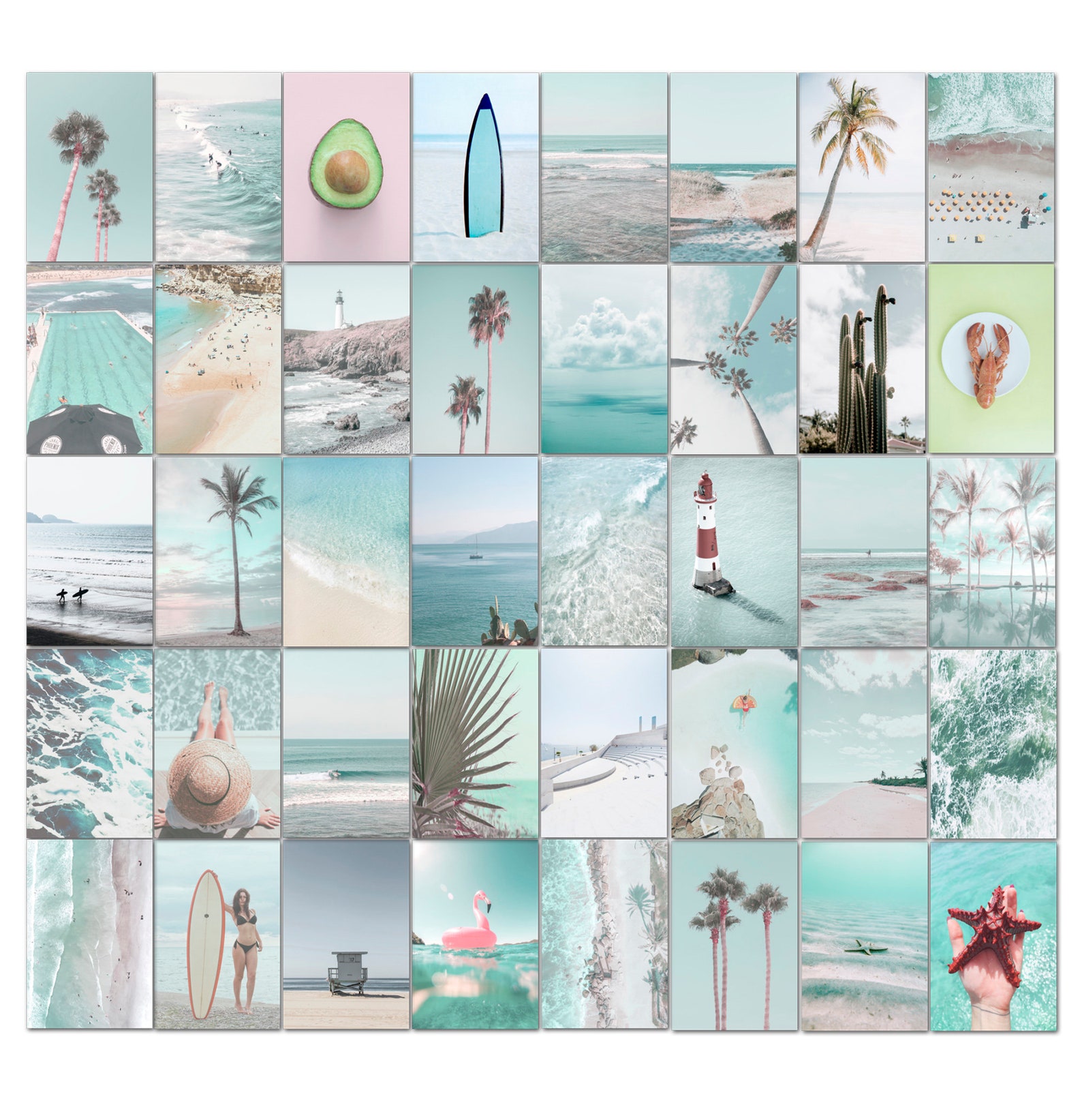 Collage Kit Blue Ocean Waves Surf Beach Surfing Collage Kit - Etsy