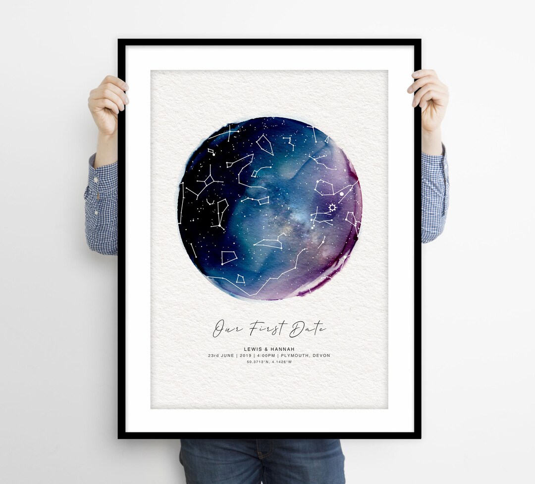 Custom First Date Star Map, Where It All Began, Anniversary Gift ...