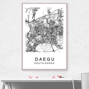 Daegu Map Daegu City Map Map Poster Map Print Daegu Map - Etsy