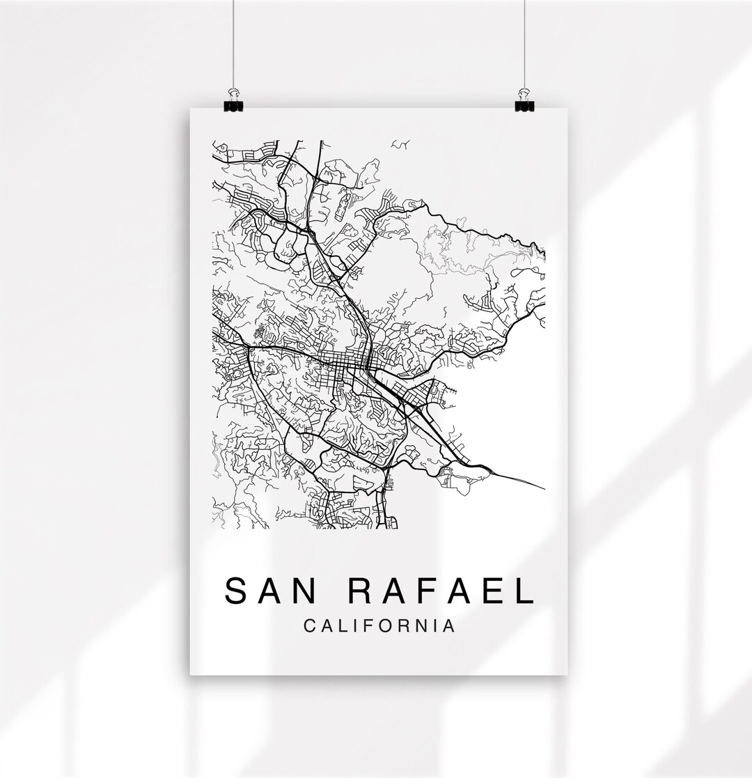 San Rafael Map Minimalist Map San Rafael Map Print San - Etsy