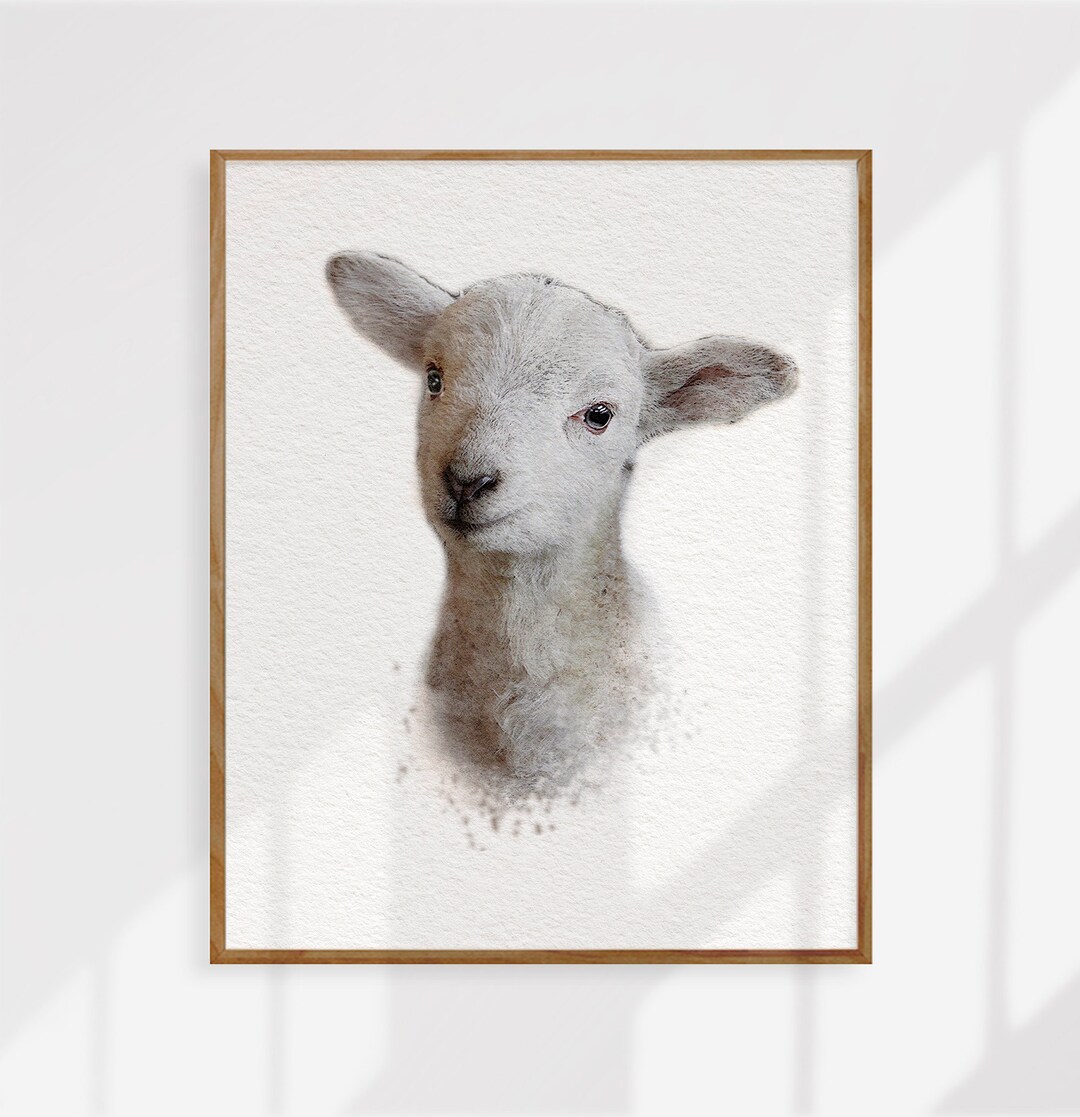 Lamb Print, Nursery Decor, Baby Lamb Print, Lamb Nursery, Farm Animal ...