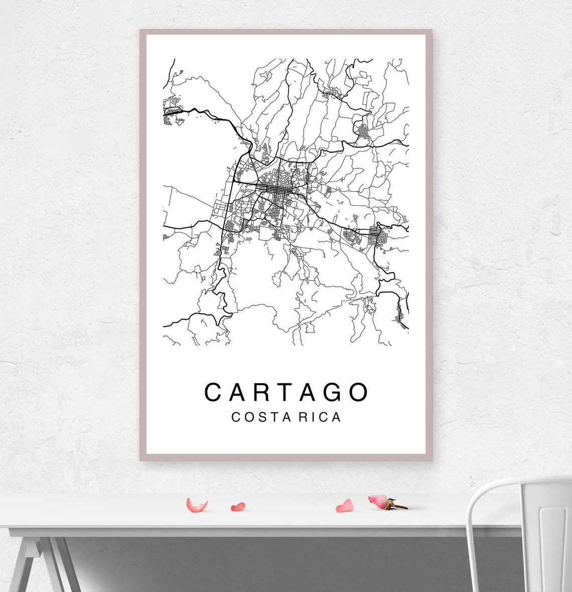 Cartago Map Cartago City Map Map Poster Map Print Cartago | Etsy