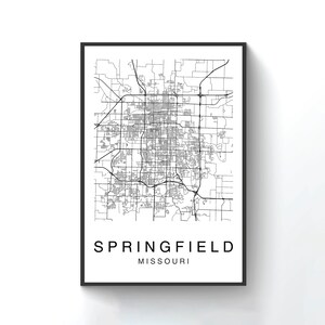 Springfield Map Springfield City Map Printable Map Map - Etsy