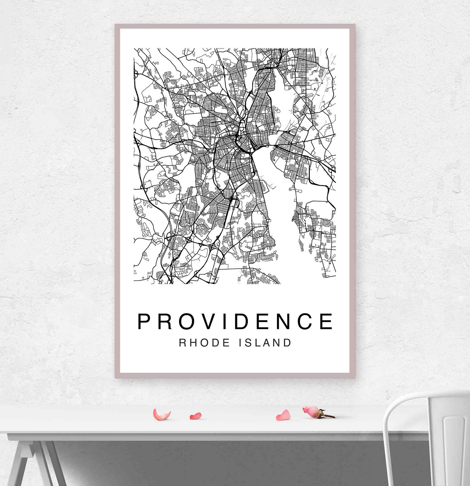 Providence Map Providence City Map Map Poster Map Print | Etsy