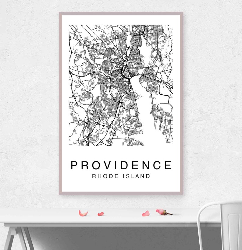Providence Map Providence City Map Map Poster Map Print | Etsy