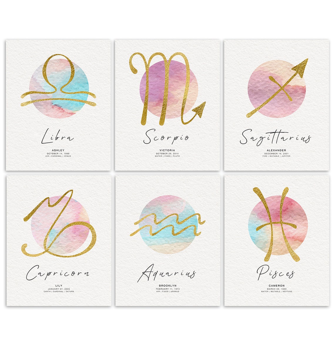 Personalized Zodiac Sign Print Horoscope Print Custom Zodiac - Etsy