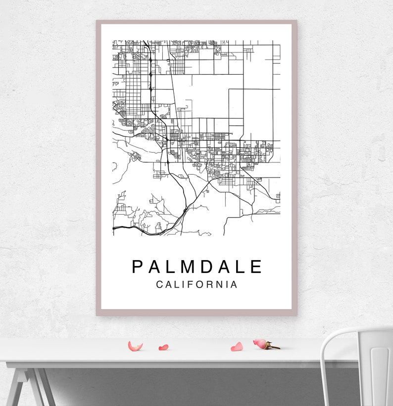 Palmdale Map Palmdale City Map Map Poster Map Print | Etsy