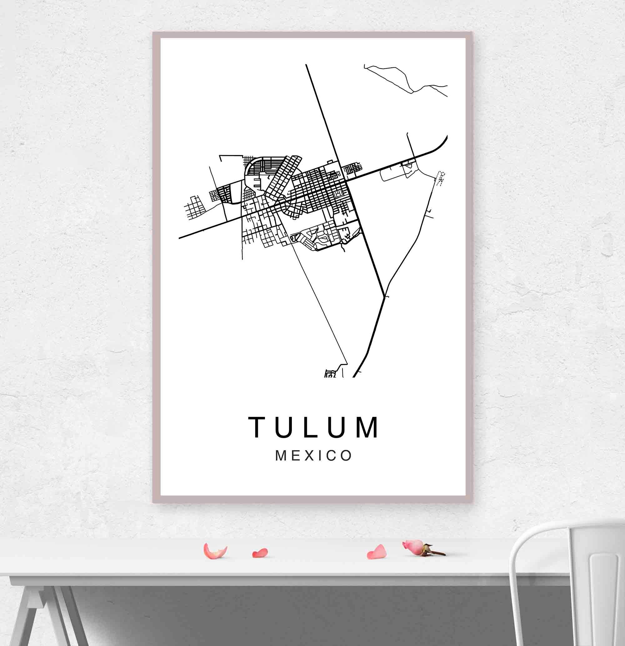 Tulum Map Tulum City Map Map Poster Map Print Tulum Map - Etsy