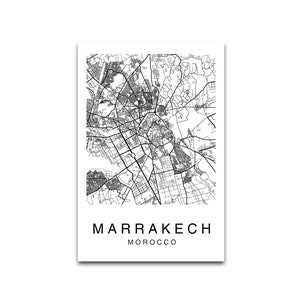 Marrakech Map Print Marrakech Map Poster Wall Art City Map - Etsy