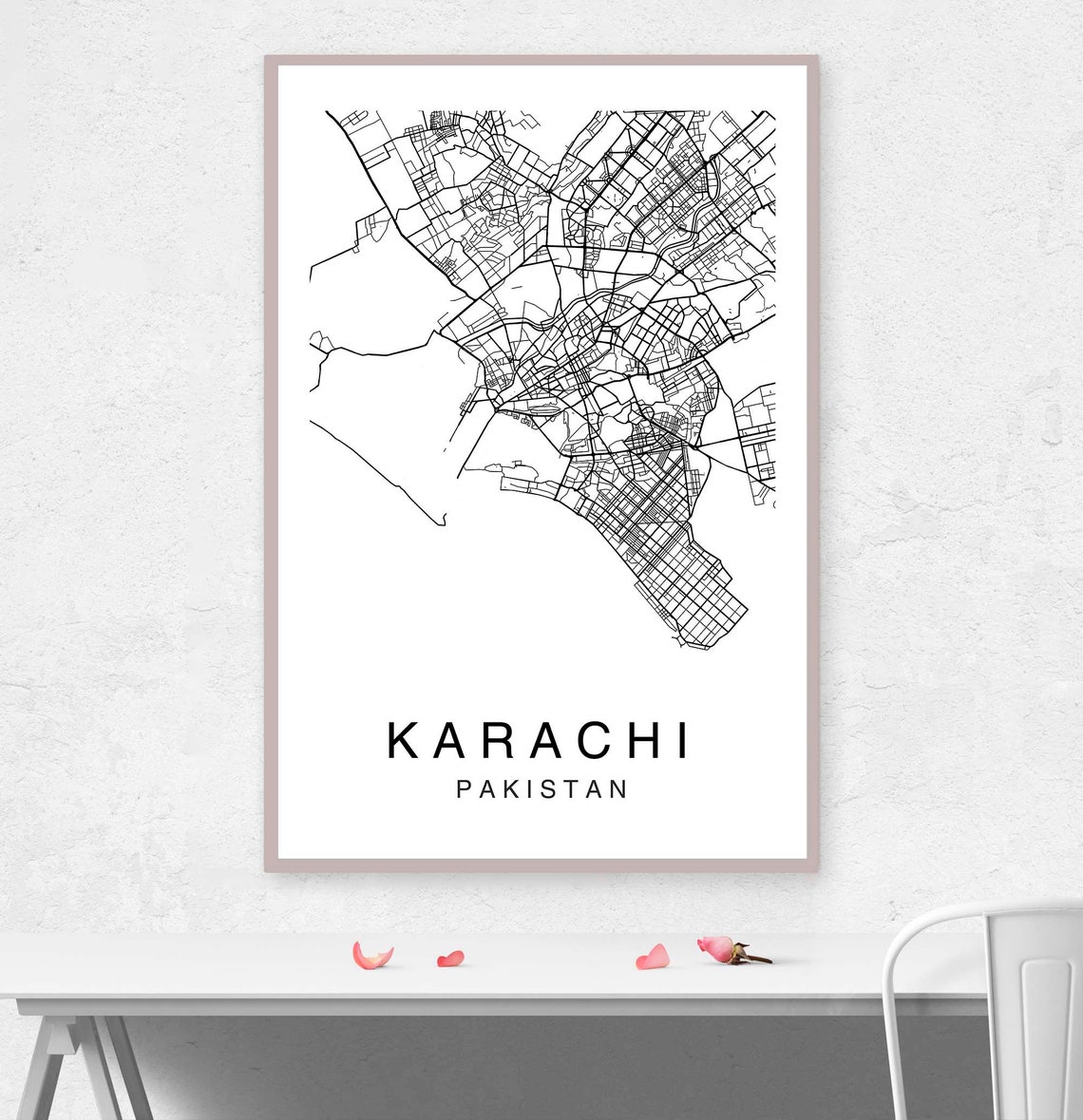 Karachi Map Karachi City Map Map Poster Map Print Karachi | Etsy