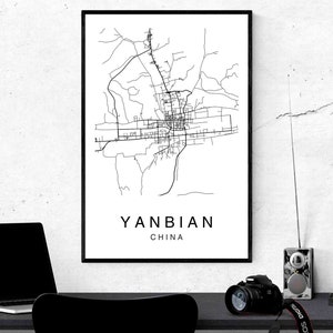 Yanbian Map Yanbian City Map Map Poster Map Print Yanbian | Etsy
