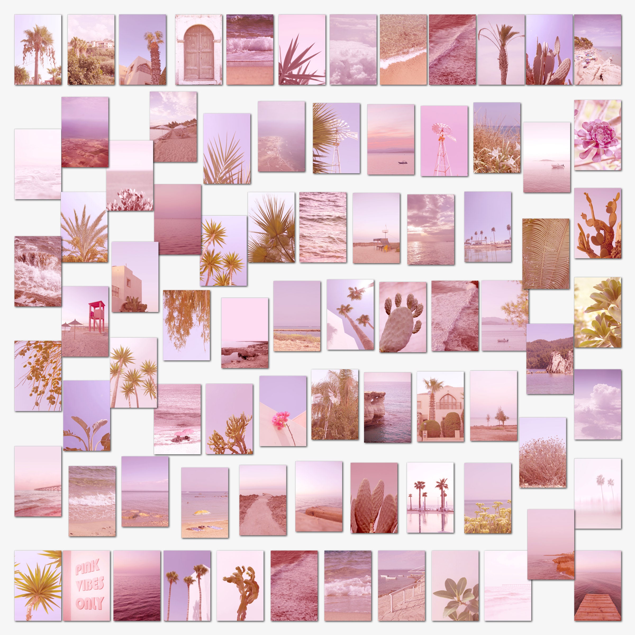 Light Pink Wall Collage Kit Soft Pink Wall Art Photo Collage | Etsy