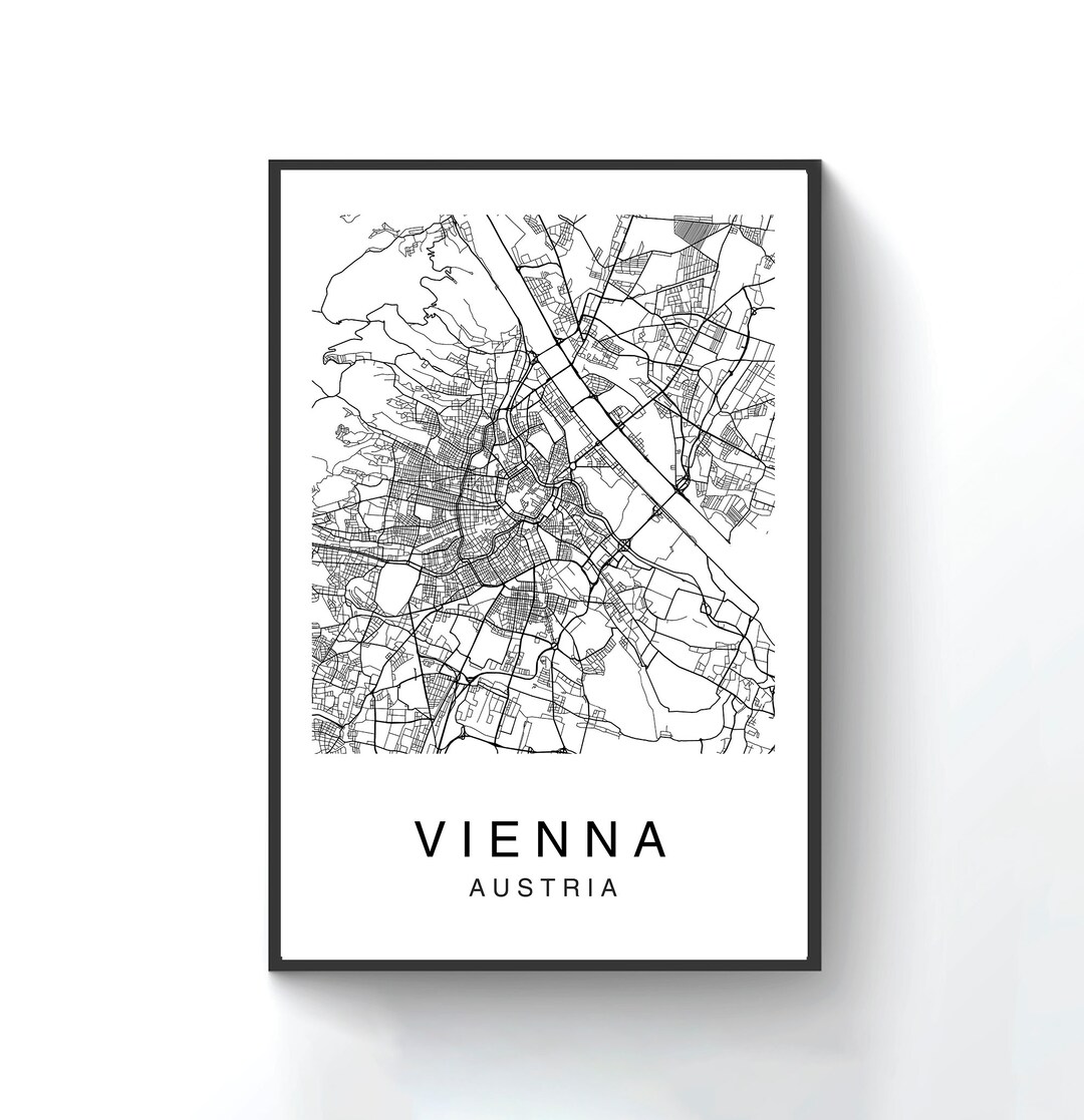 Vienna Map Print Vienna Map Poster Wall Art City Map Art - Etsy