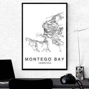 Montego Bay Map Montego Bay City Map Map Poster Map Print - Etsy